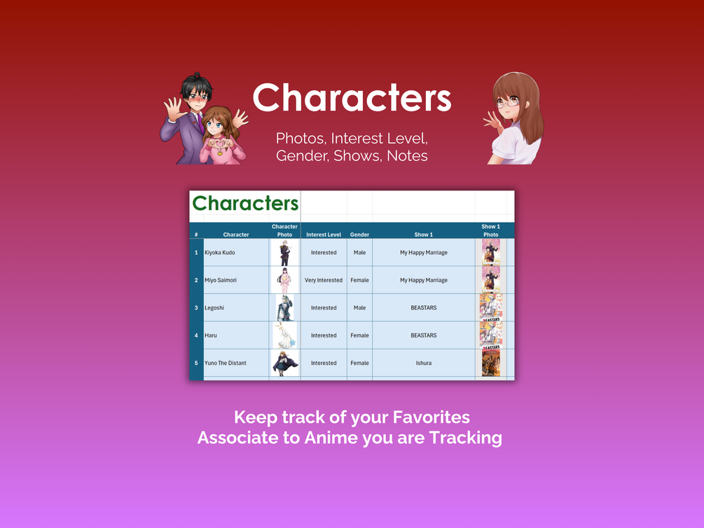 Anime Tracker - Excel