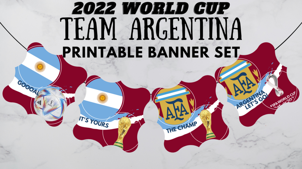 Argentina World Cup Banner Set -- 2022 World Cup, World Cup Party ...