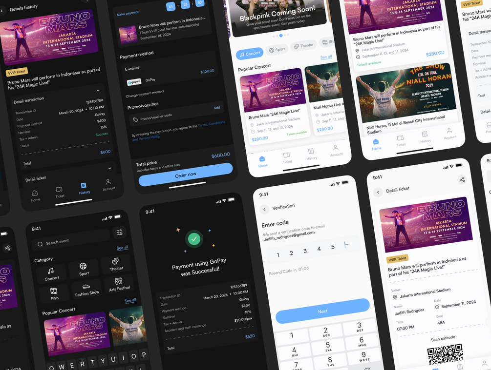 Booking Ticket Event App - UI Kit