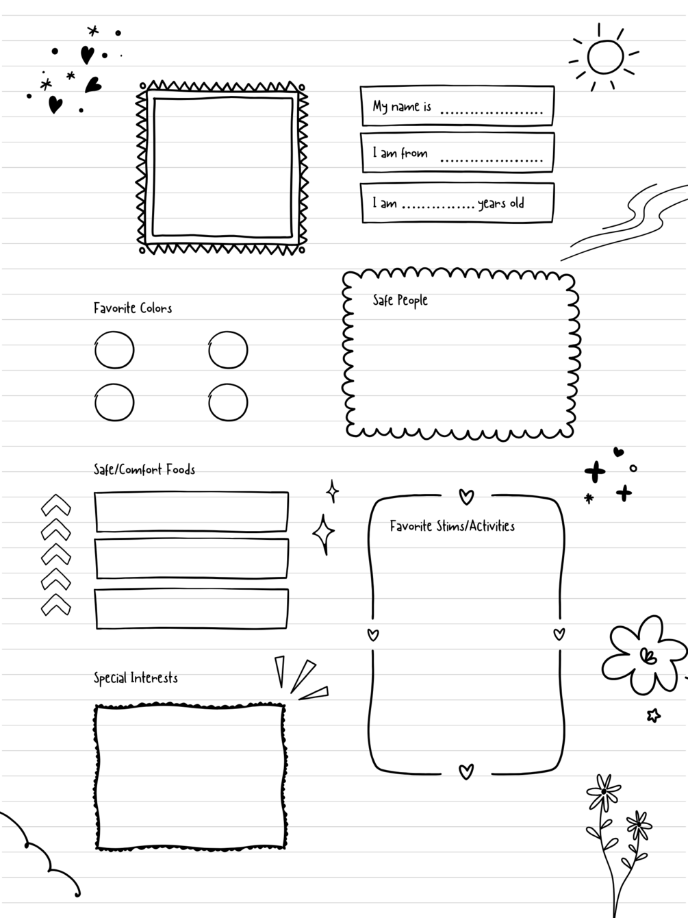 Inclusive "All About Me" Template