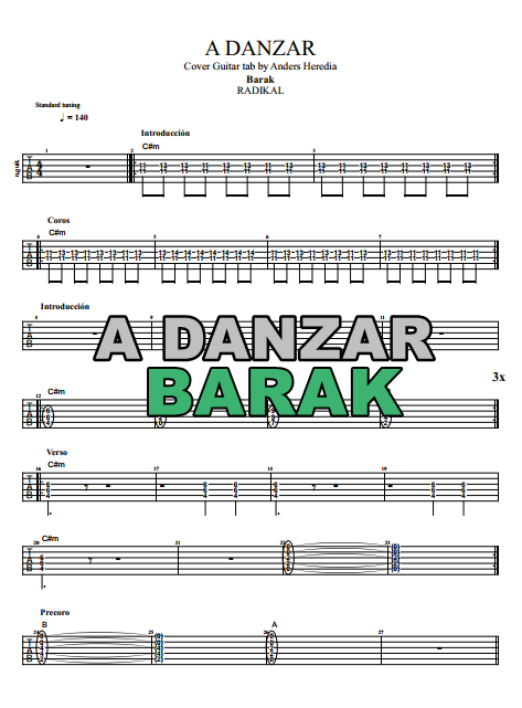 A DANZAR - BARAK - TAB GUITAR