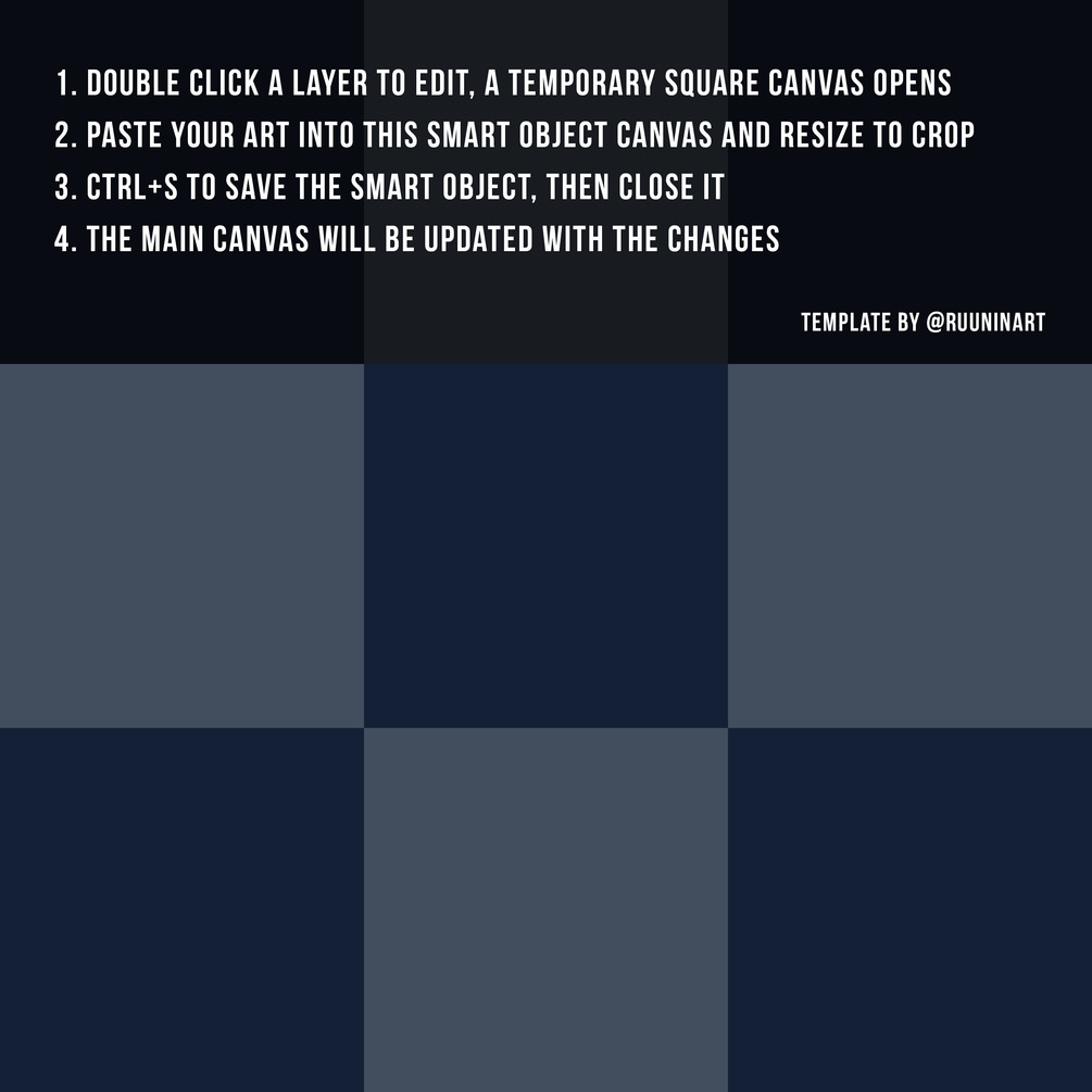 Free .PSD template with 9 squares