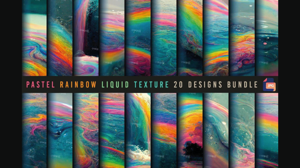 Pastel Rainbow Liquid Texture
