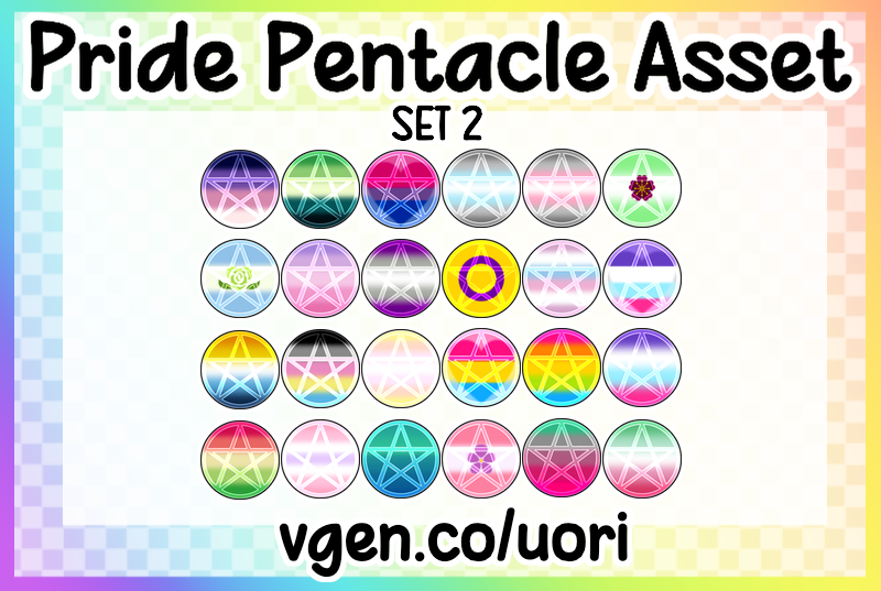 Pride Pentacle Asset SET 2 - Throwable, Badges, Icons and More