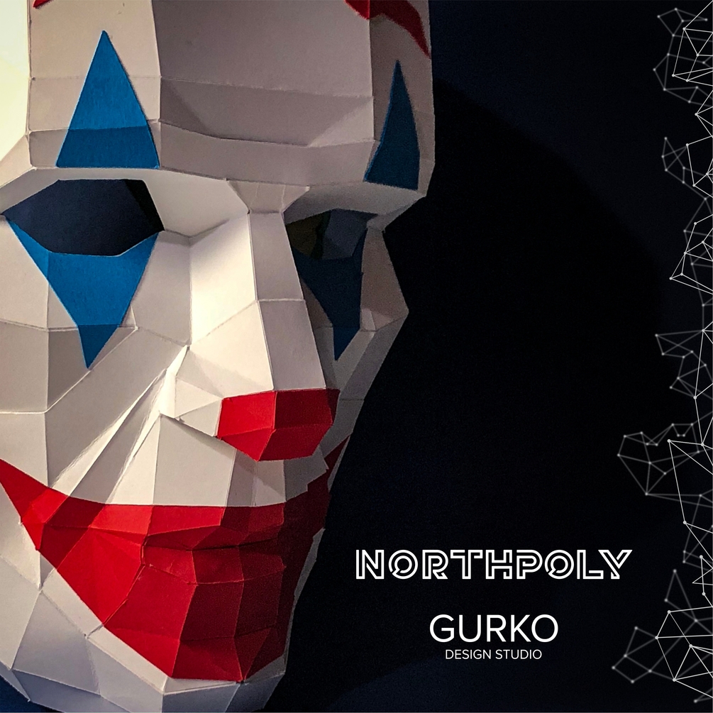 Joker Mask Papercraft, Pdf, Gurko, Pepakura, Template, 3D Origami ...