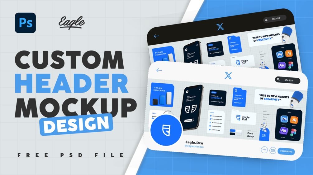 Social media header showcase mockup FREE PSD file