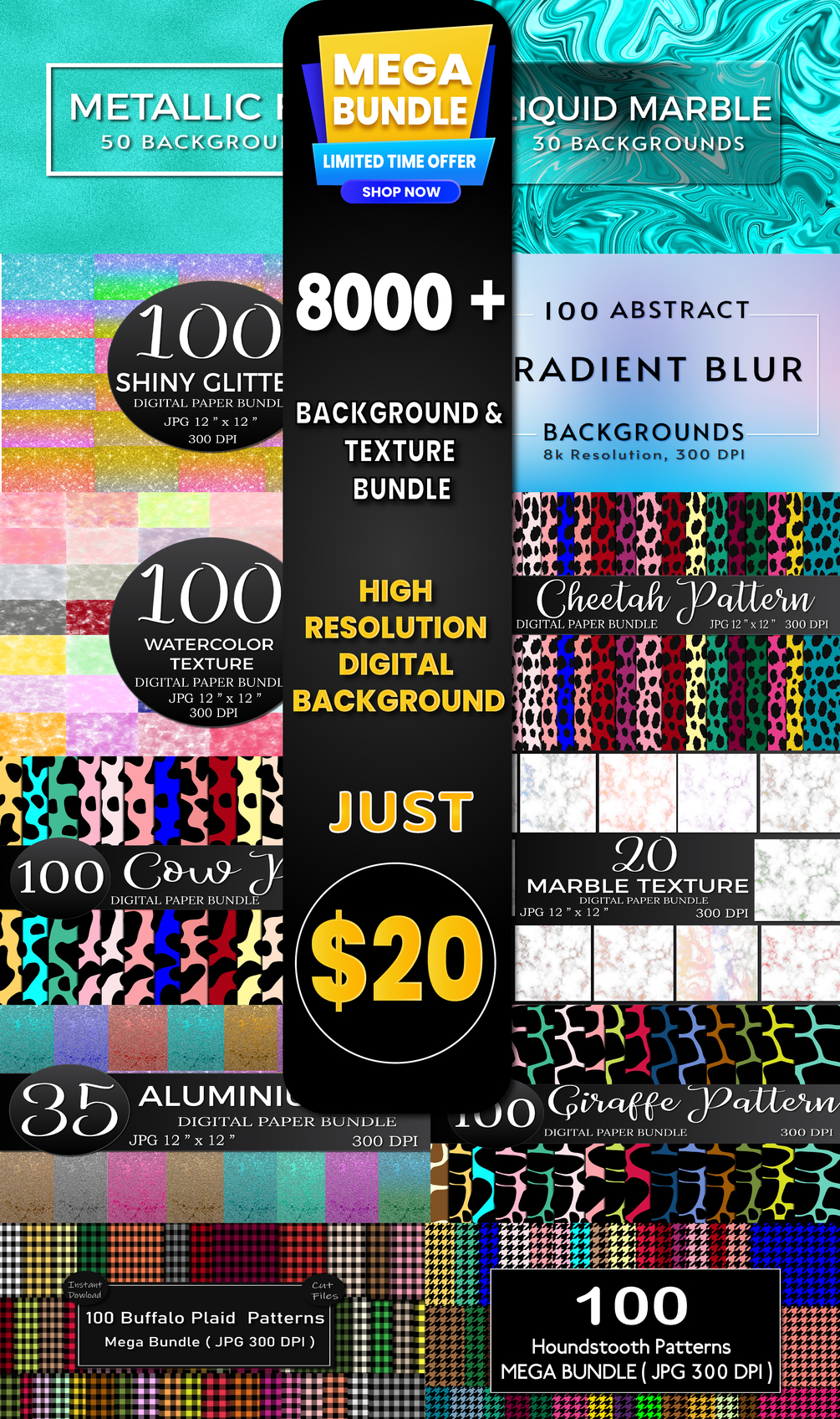 8000 Background & Textures Mega Bundle