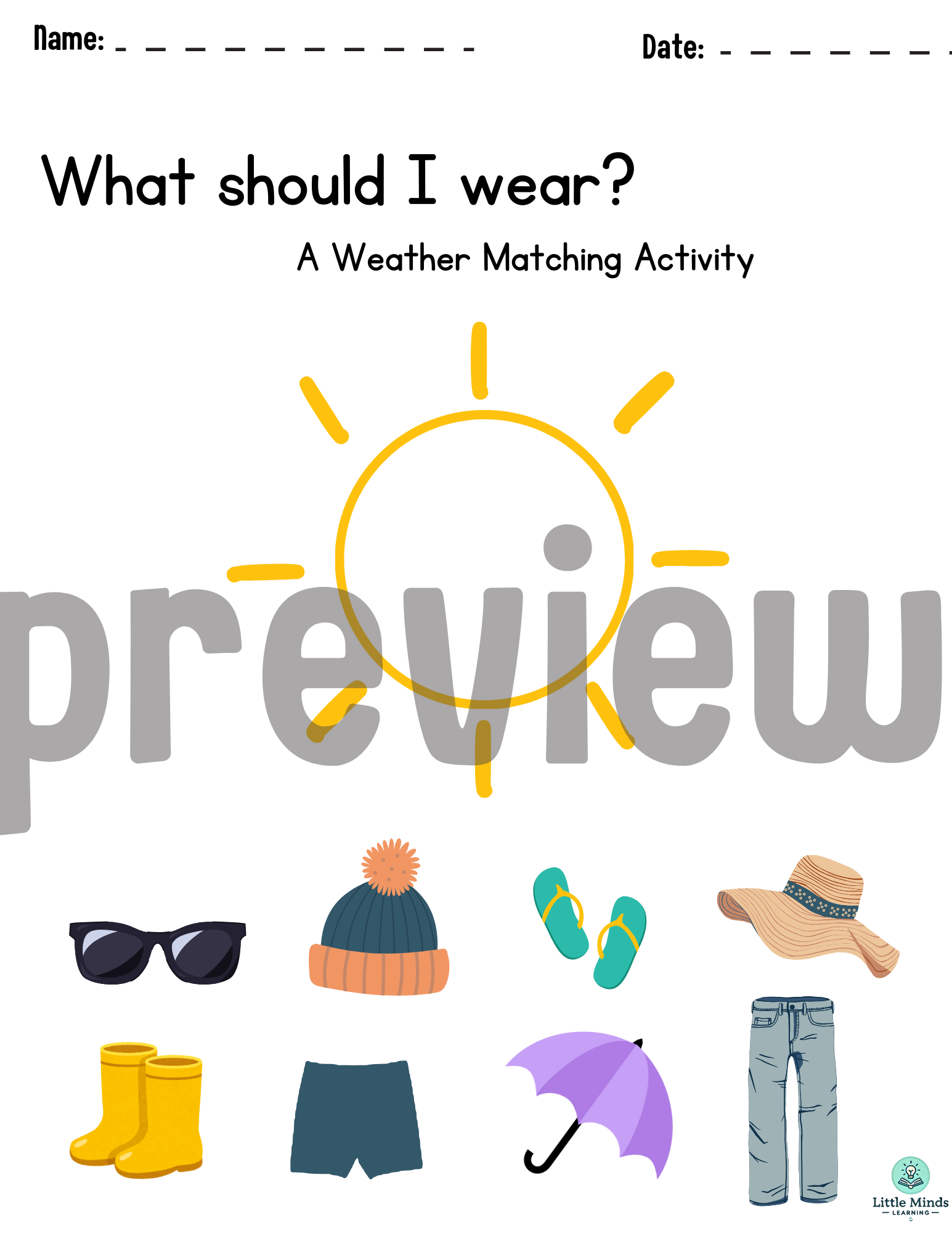 Weather Clothing Activity Pack