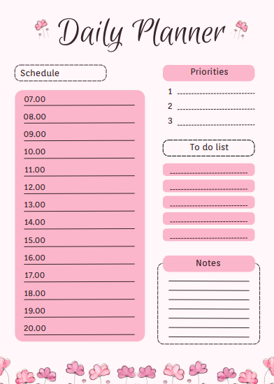 To do list pink planner