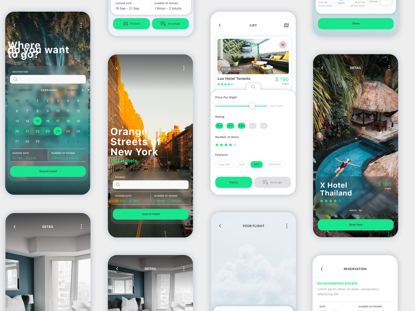 Vesta Travel Booking App UI Kit
