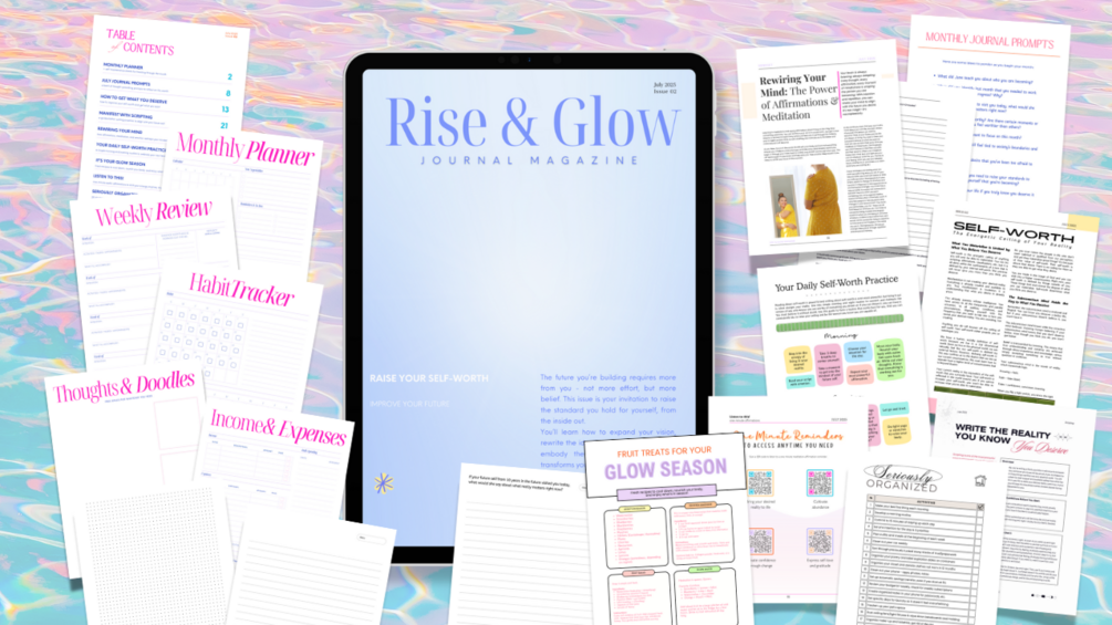 Rise & Glow Journal - Know Your Value - Get What You Deserve Digital ...