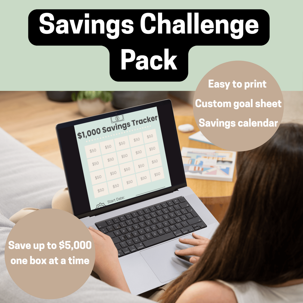 Savings Challenge Pack – $500, $1,000, $5,000 & Custom Trackers