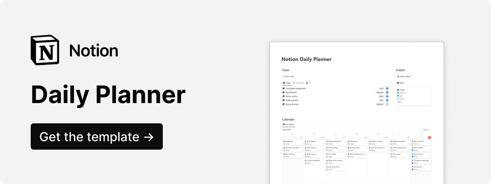 The Ultimate Daily Planner - Notion Template