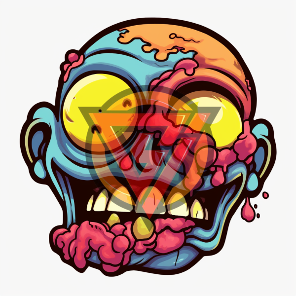 Putrid Nightmare: High-Quality Zombie Skull Vector Art