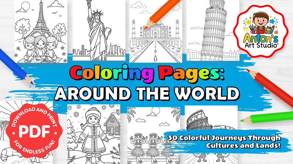 Coloring Pages: Around the World | 30 Colorful Destinations for Little ...