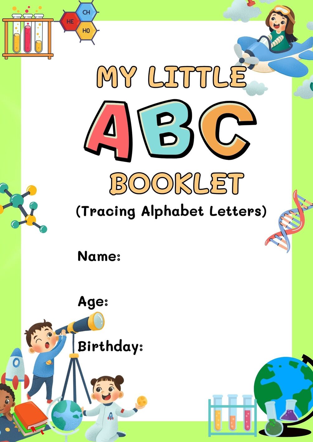My Little ABC Tracing Booklet Worksheet in Green White Simple Style ...