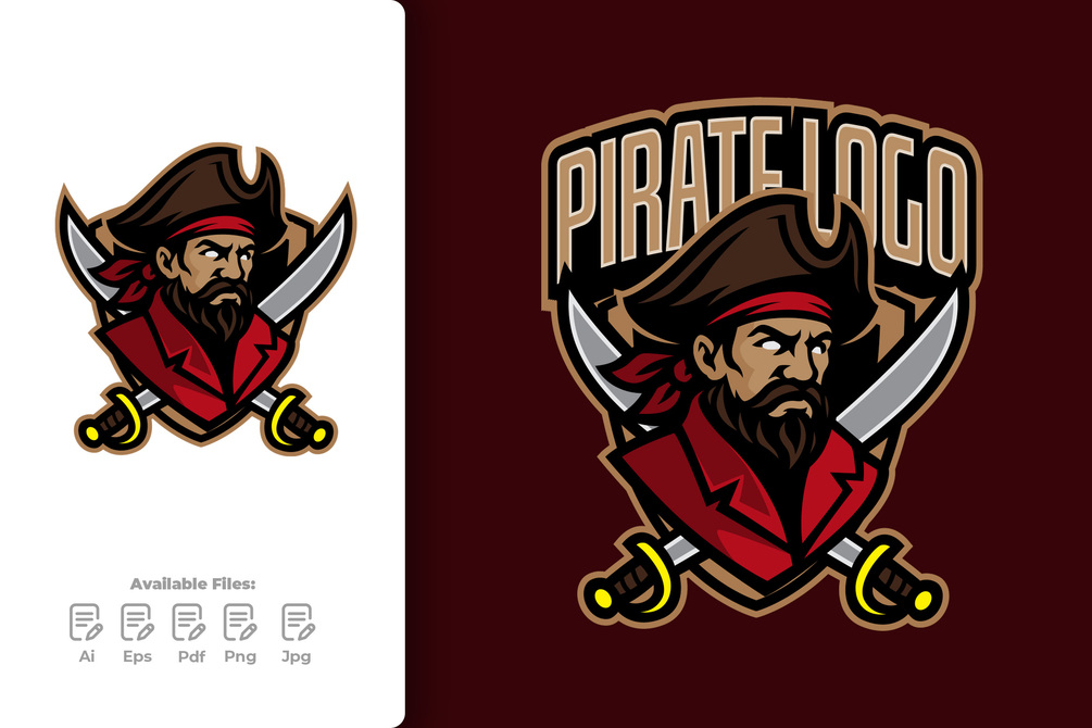 Pirate Logo Editable Text and Color