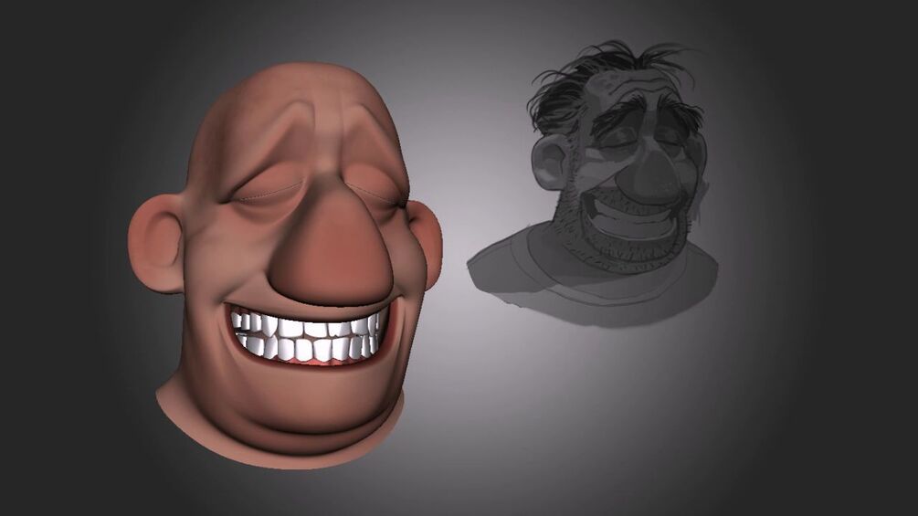 3D Old Man Face rig
