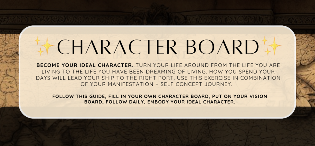 The Character Board Workbook