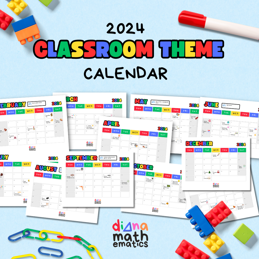 Yearly Classroom Theme Calendar - 2024