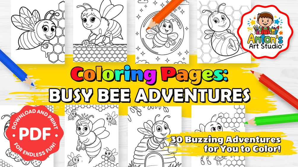 Coloring Pages: Busy Bee Adventures | 30 Buzzing Pages for Young Nature ...