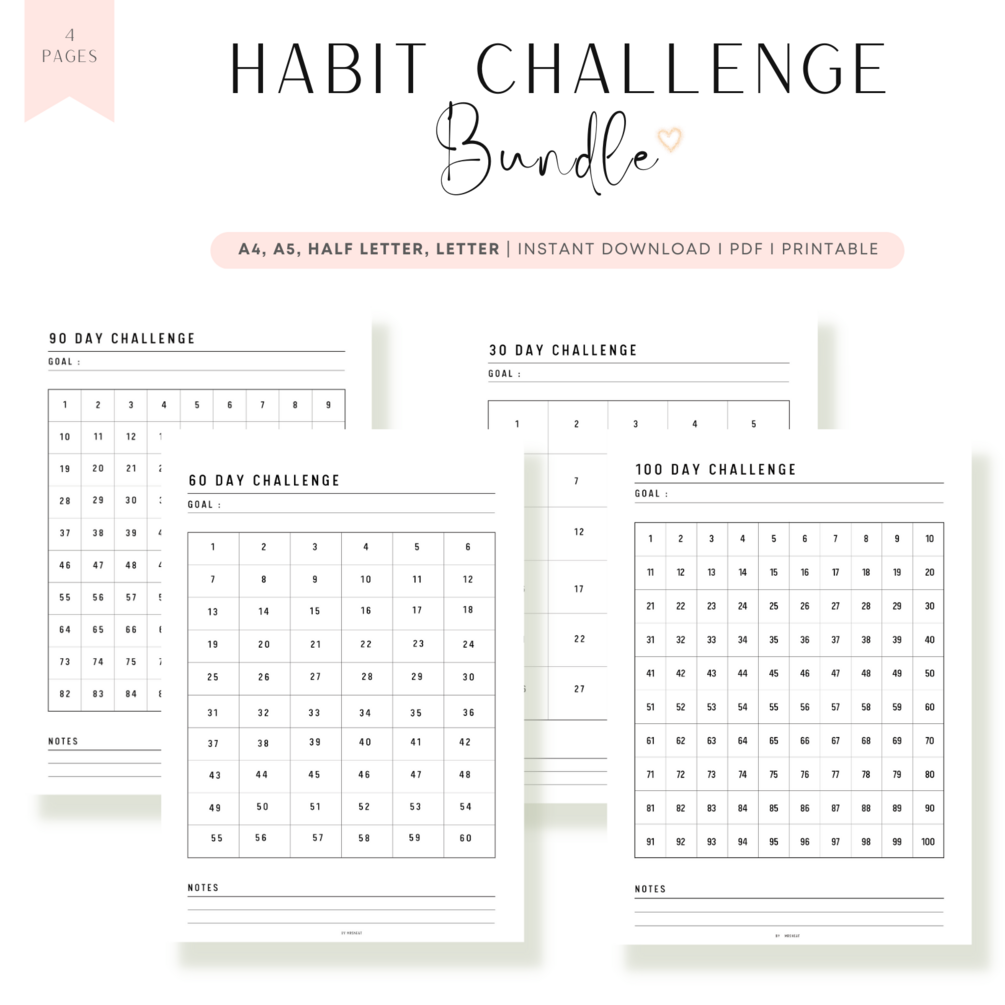 Habit Challenge Printable Bundle