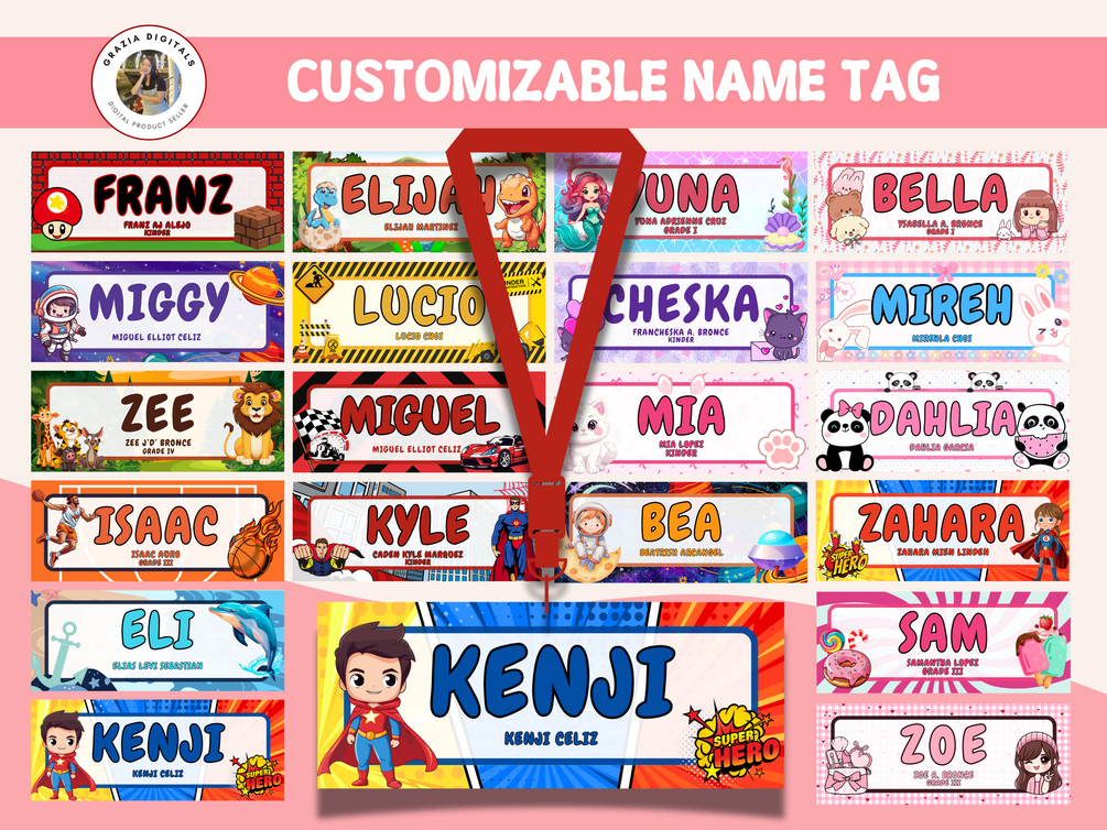 Customizable Name Tags | 20 Designs | Canva Editable