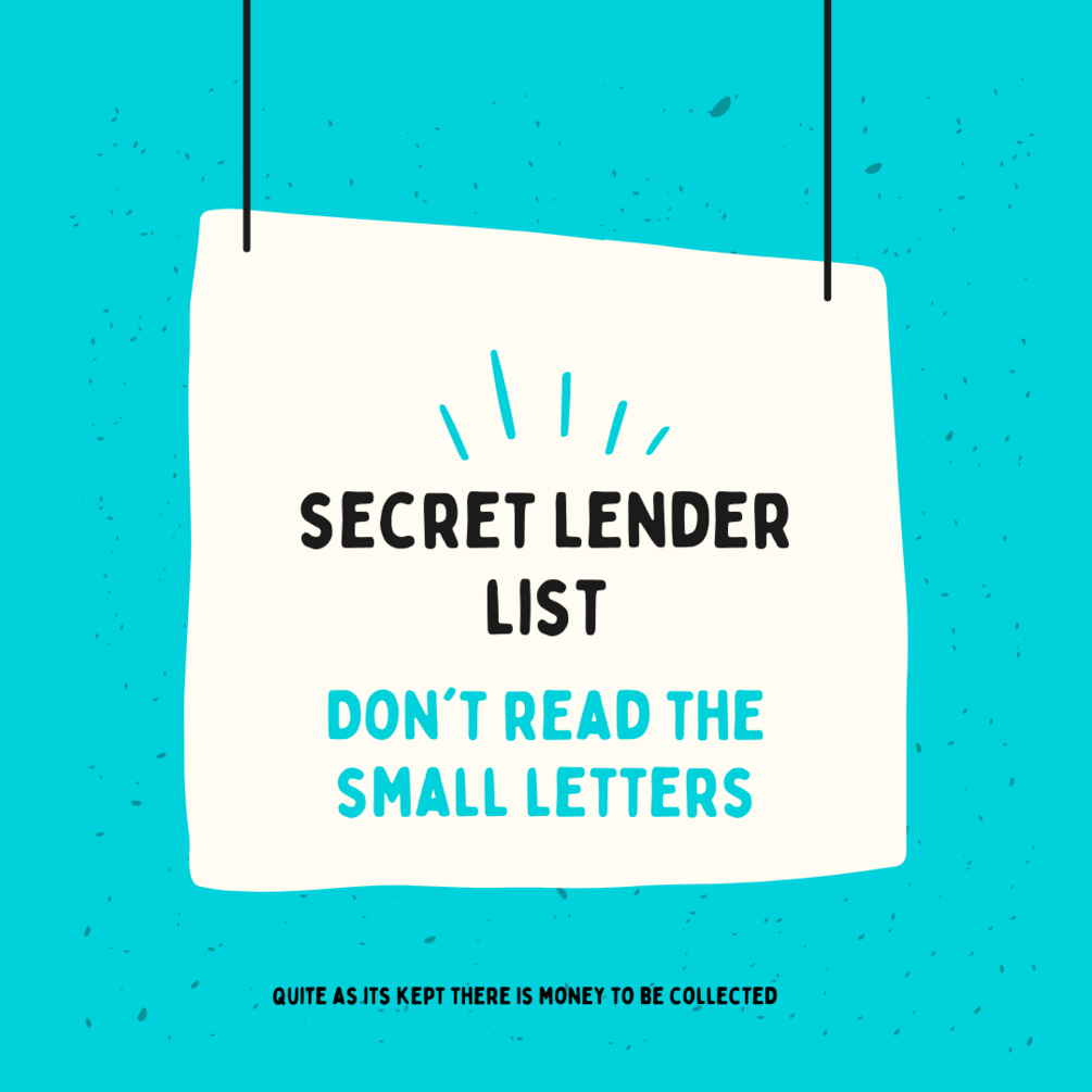 The Ultimate $ecret Lending List