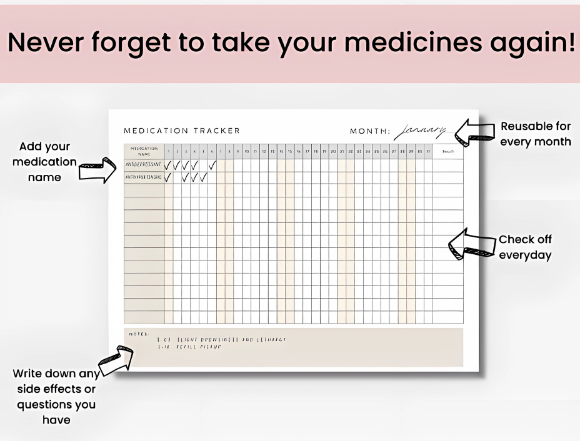 Medication Tracker: Monthly Medication Tracker Weekly Medication Log ...
