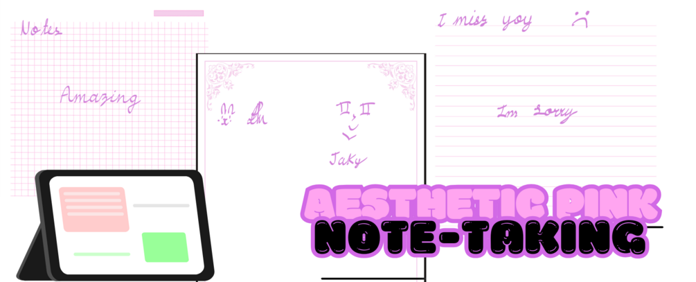 🌸 Aesthetic Pink Note-Taking PDF Templates – Grid, Lined & Blank