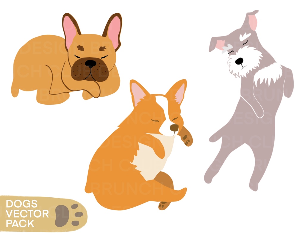 Cute doggo vector pack