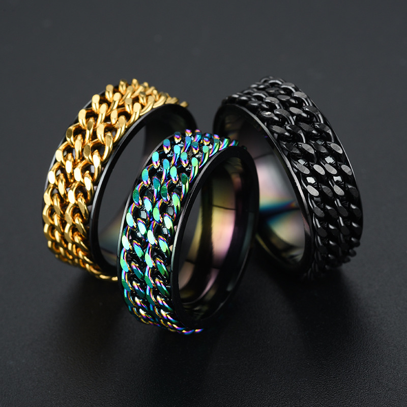 Double Chain Anxiety Spinner Ring™️