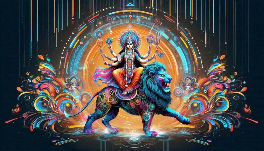 🌺 Explore the Divine World of Abstract Durga Mata God in Indian Culture ...