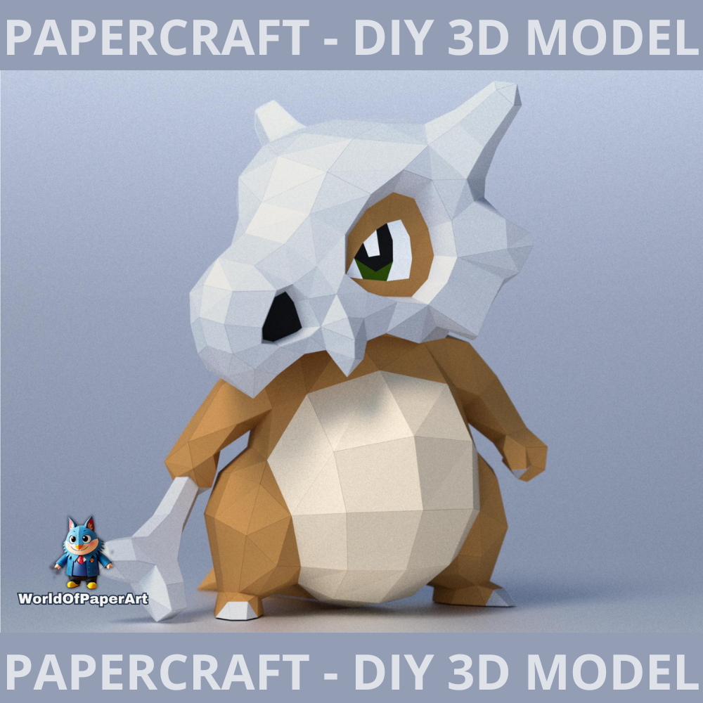 Cubone Papercraft Template Set - Diy 3D Origami for Home Decor and ...