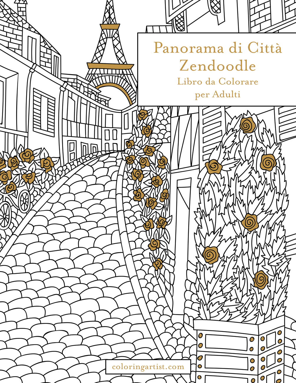 Panorama di Città Zendoodle Libro da Colorare per Adulti