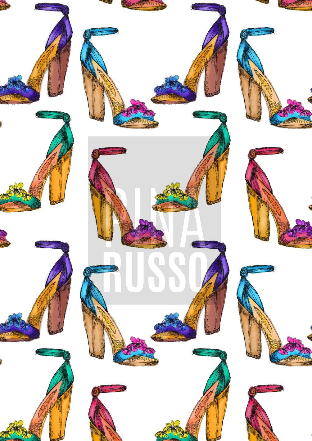 Color ALESSIA, Shoes Seamless Pattern, Repeating Pattern, Digital Paper ...