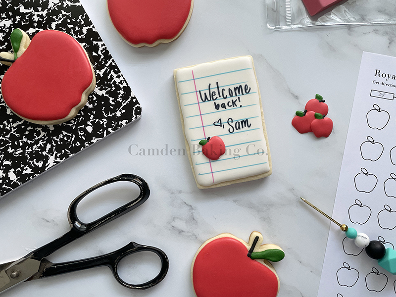 Apple Royal Icing Transfer Template - .75"