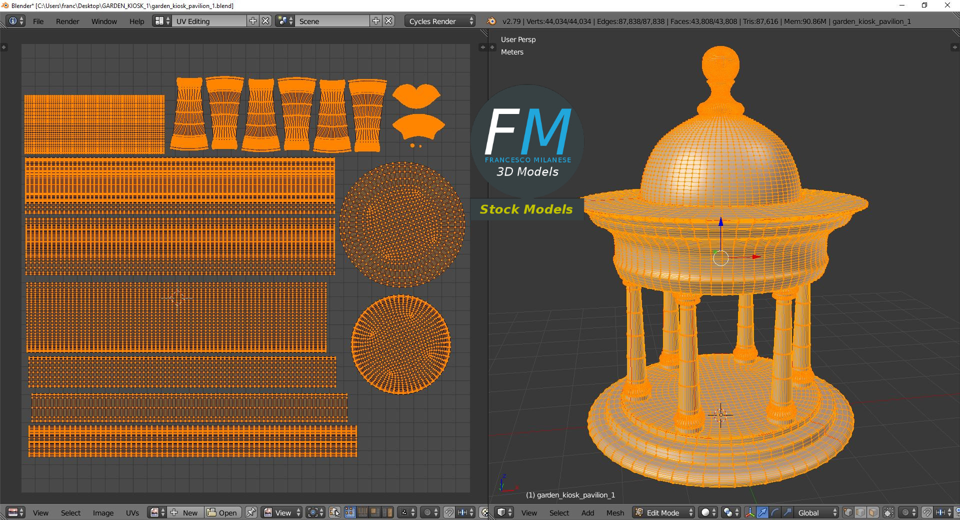 3D MODEL - Garden kiosk pavilion 1