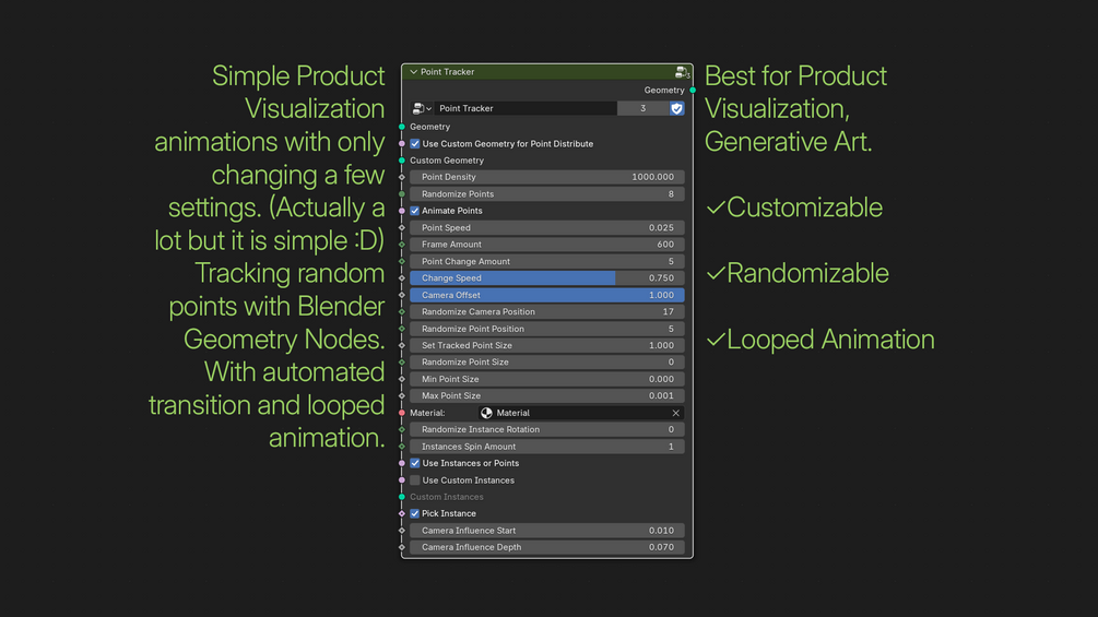 Tracking Random Geometry Nodes Points (Looped Animation)