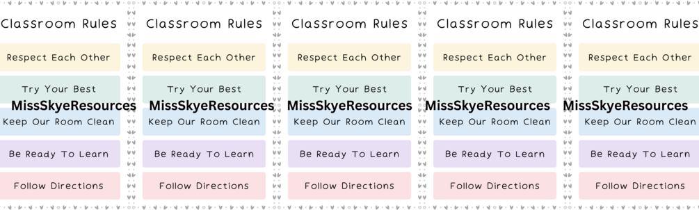 Classroom Rules Poster (Pastel Rainbow)