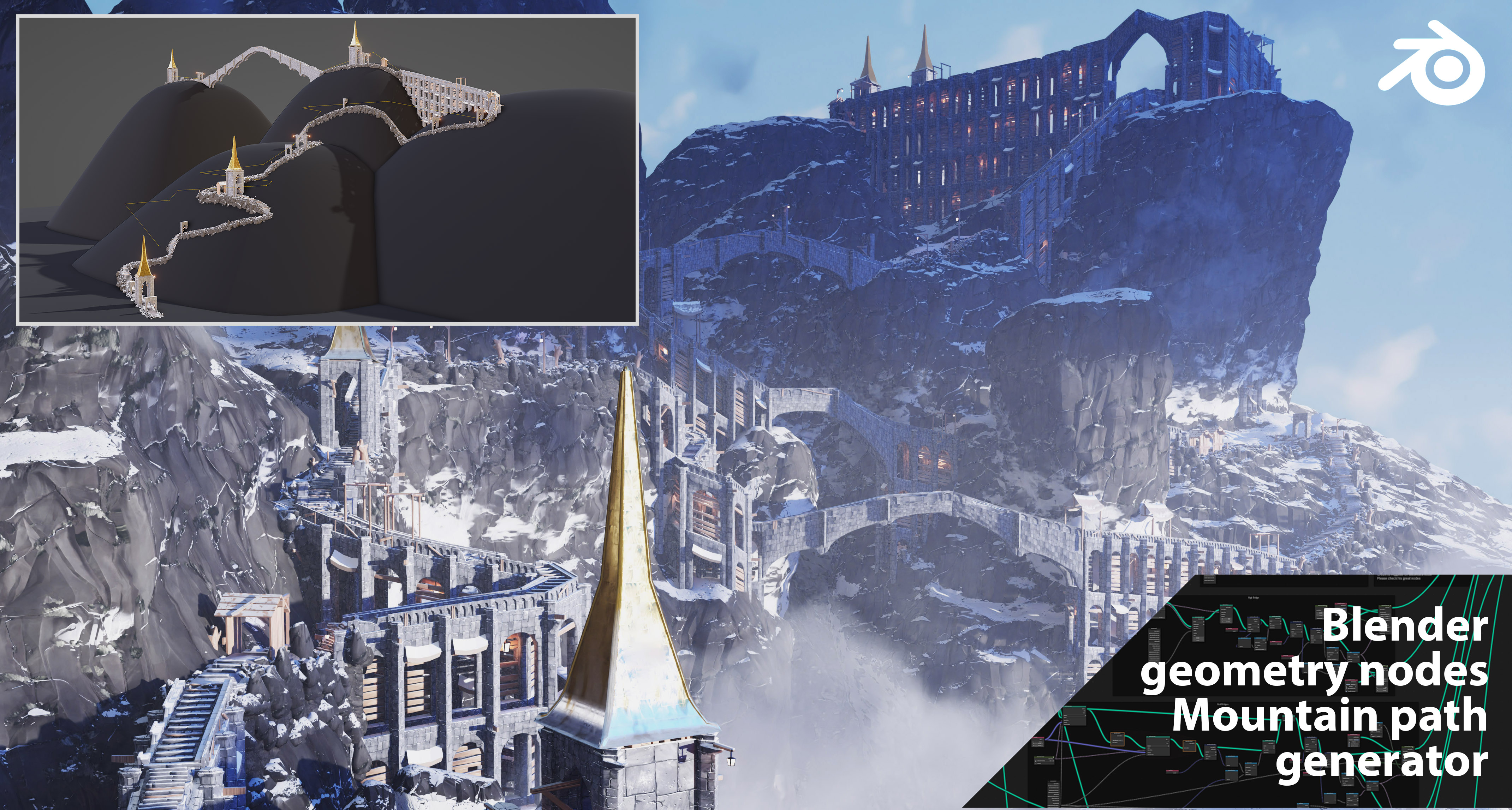Blender Mountain Path generator - Nello Fontani