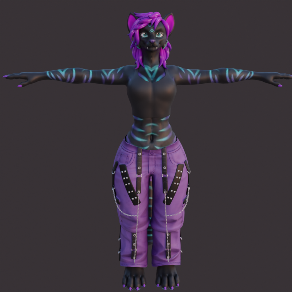 Zyra Nightshad VRChat Furry 3d model/Avatar