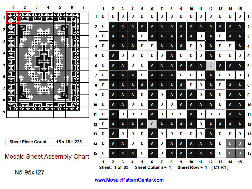 N5-95x127 Mosaic Pattern Guide