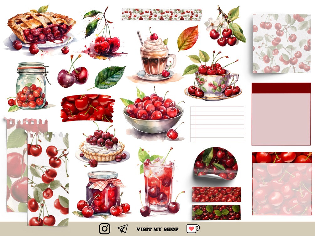 Sweet Cherry GoodNotes stickers