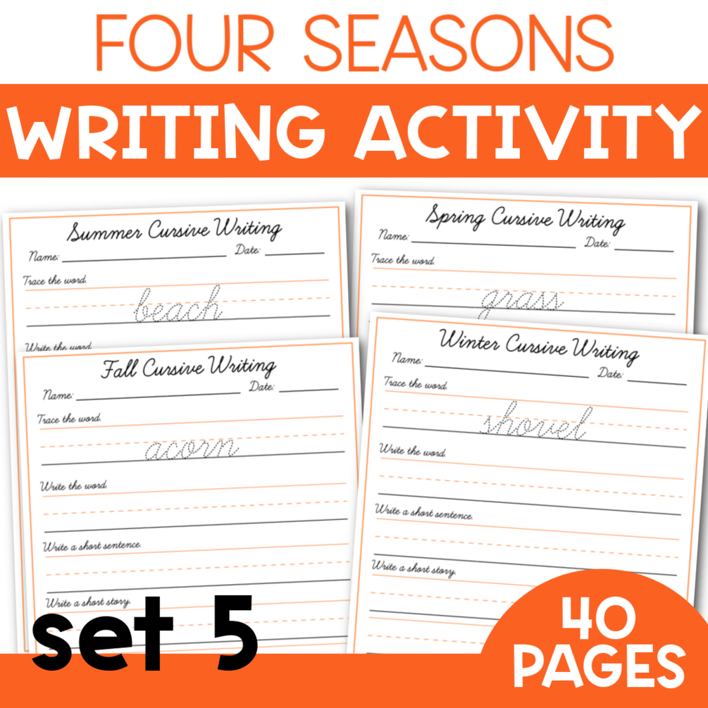 CURSIVE FOUR SEASONS WRITING ACTIVITY BUNDLE