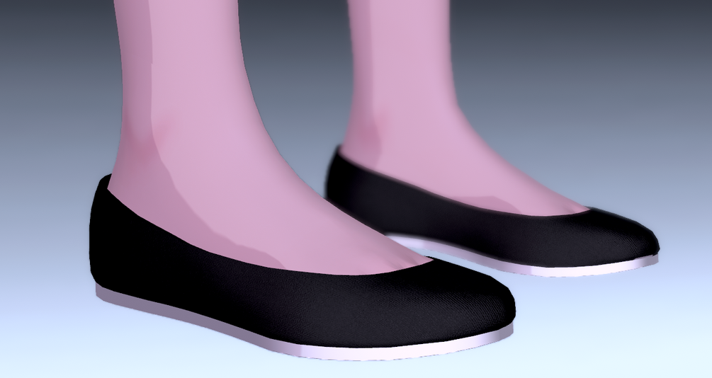 Simple flat shoes (3D Model asset)(Commercial license)