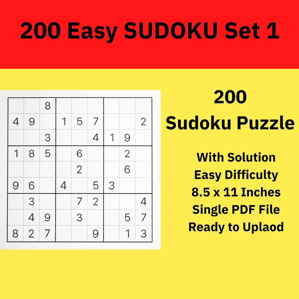 200 easy SUDOKU Puzzles