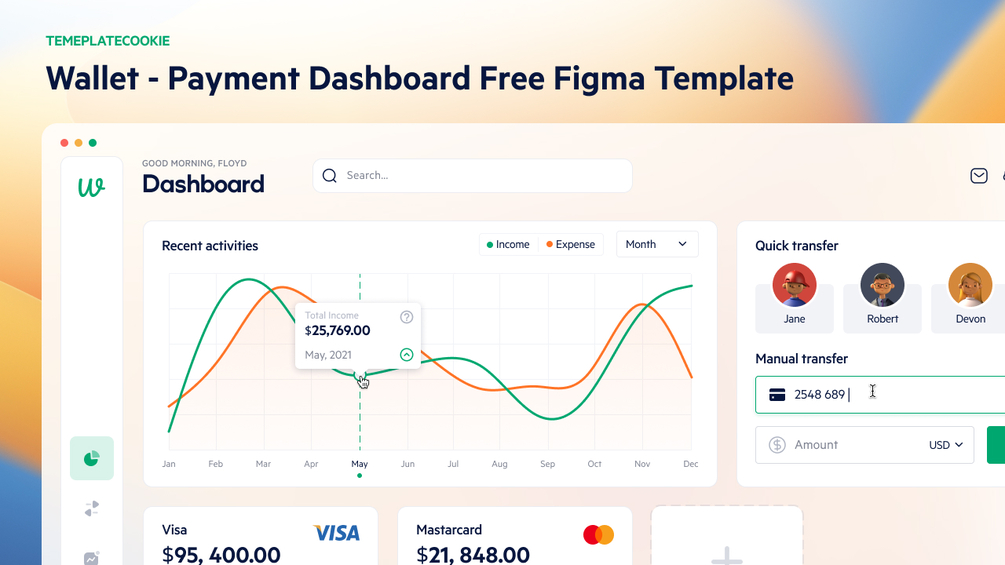 Wallet - Payment Dashboard Free Figma Template