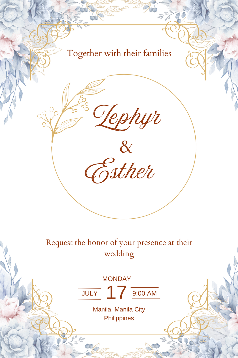Wedding Invitation Flyer Editable Template 1