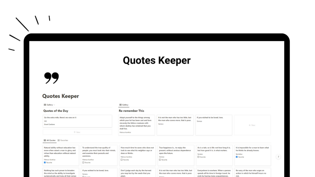 Quotes Keeper Notion Template